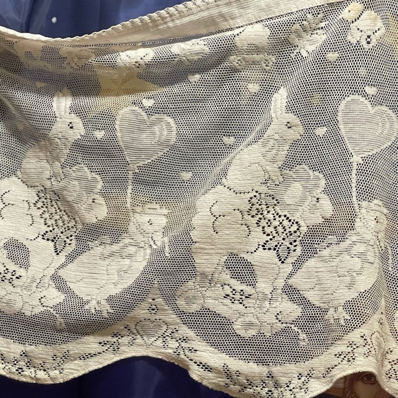 Vintage | Other | Bunnies Lambs Ducks Oh My Cotton Lace Vtg Table ...